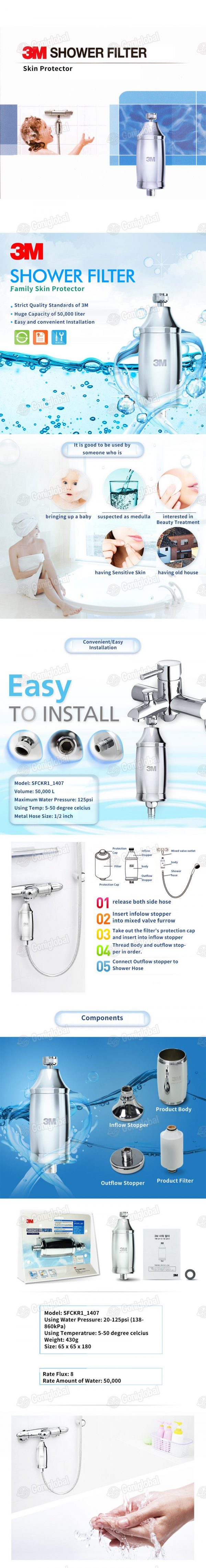 3M - Shower Filter / Skin Protecting Filter / 50000L High Capacity
