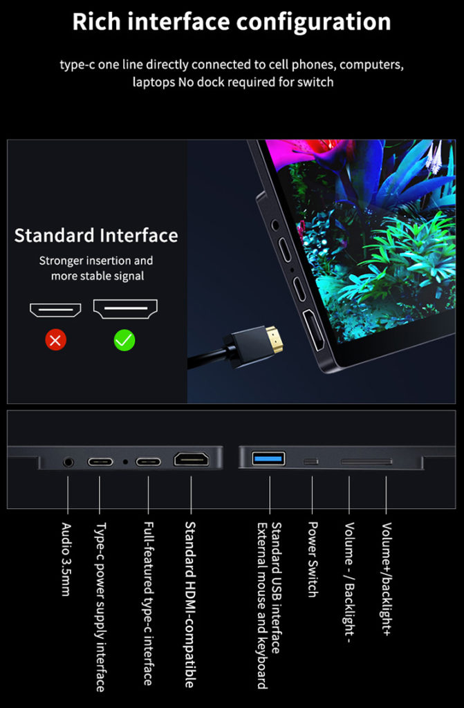 4K OLED Touch Screen Portable Monitor for pc, mac, PS5